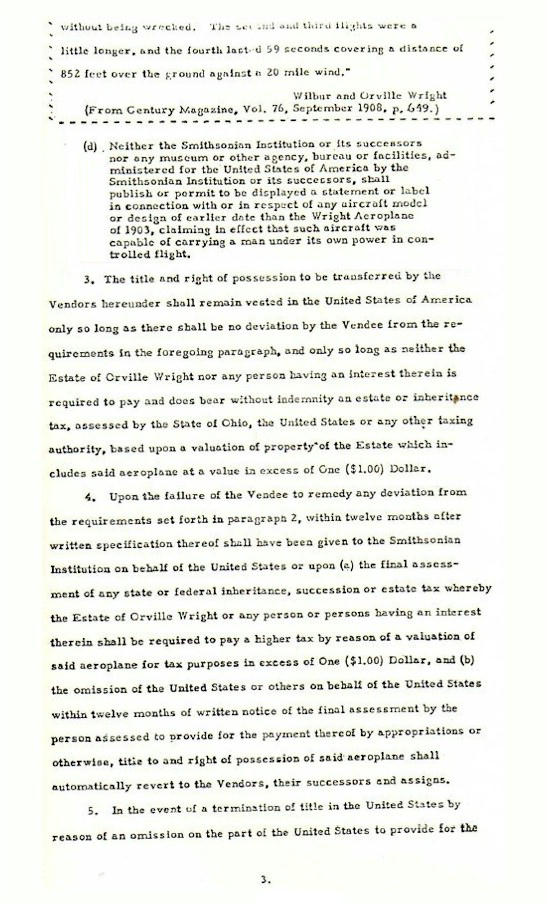 The Smithsonian Contract with the Wright Estate